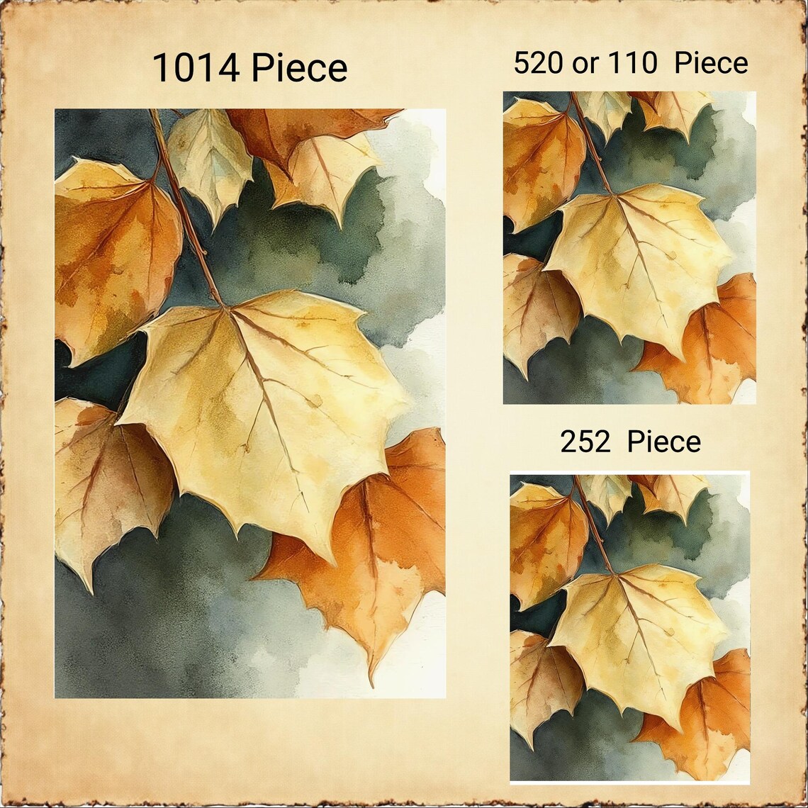 Autumn Leaves Art Jigsaw Puzzle, Watercolor Leaf Game, Fall Season ...
