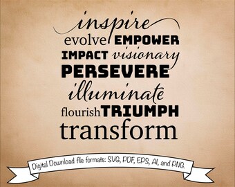 Inspiring Words SVG Files for Cricut Files for Sublimation Designs ...