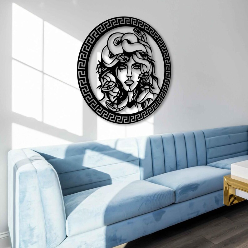 Medusa Metal Wall Art, Greek Mythology Decor, Mystic Symbol Sign ...