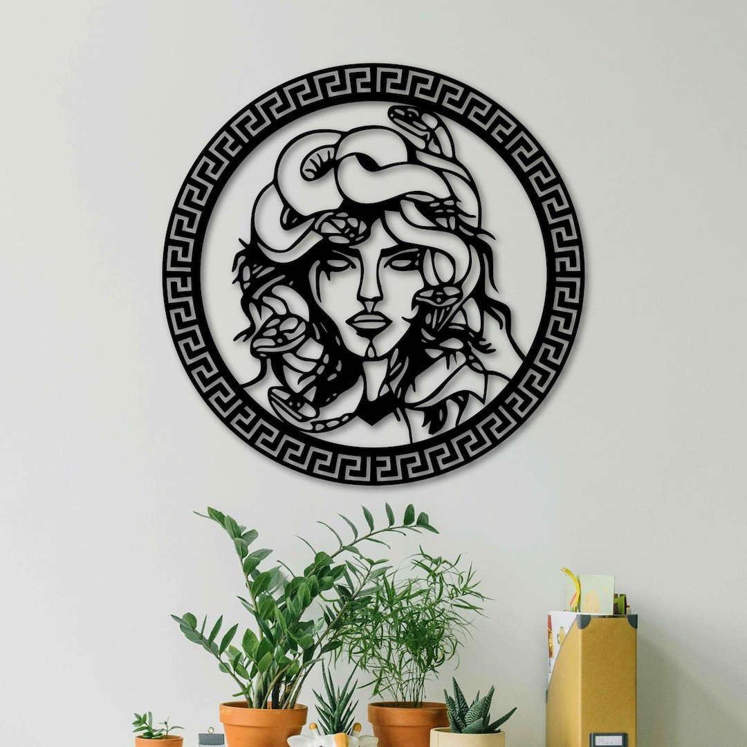Medusa Metal Wall Art, Greek Mythology Decor, Mystic Symbol Sign ...