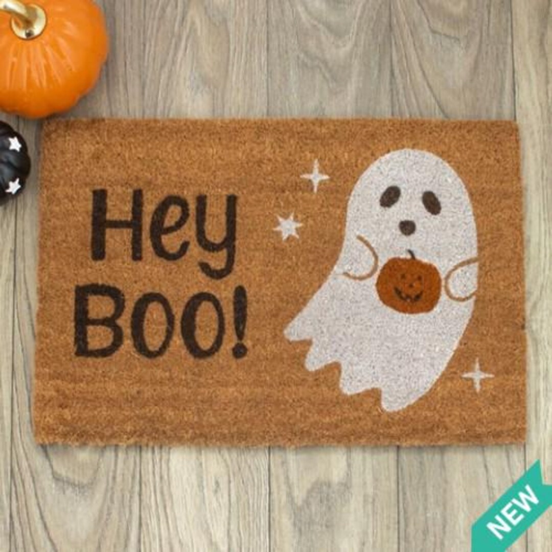 Hey Boo Ghost Coir Welcome Door Mat 60cm X 40cm - Happy Halloween - Etsy