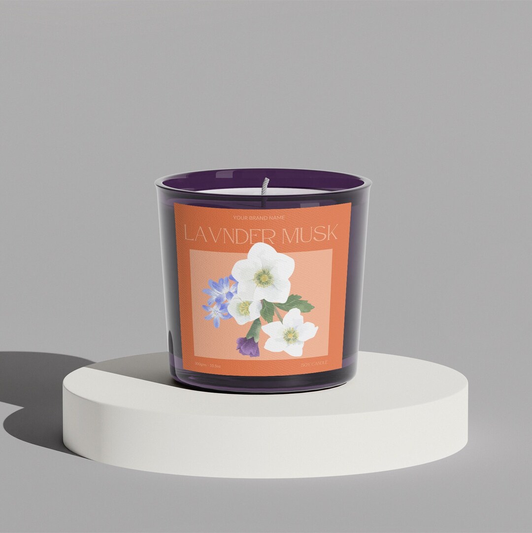 Elegant Candle Label Template, Custom Product Label, Editable Candle ...