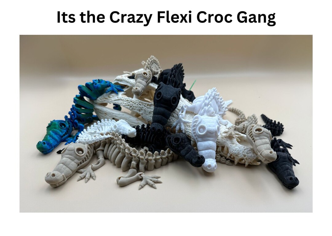 Flexible Crocodile, 3D Printed Articulated Alligator, Stress Reliever ...