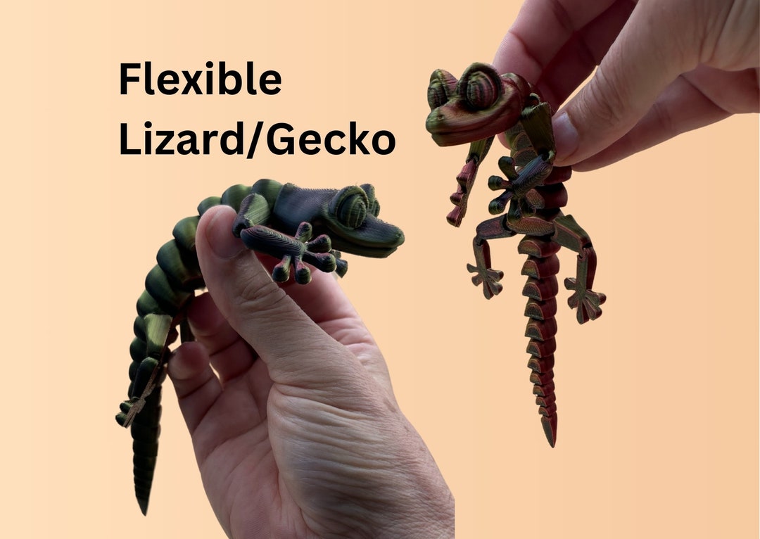 Small Lizard or Gecko, 3D Printed Articulated Stress Reliever, Fidget ...