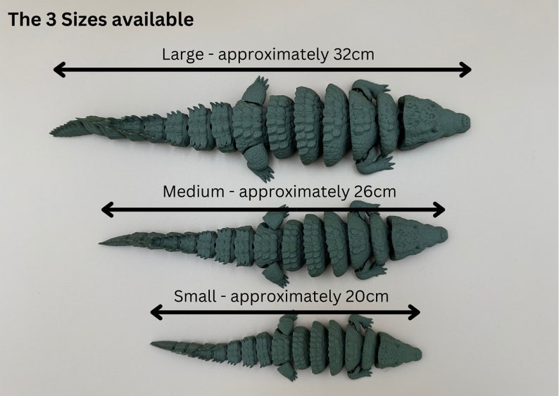 Articulated Alligator, 3D Printed Flexible Crocodile, Stress Reliever ...