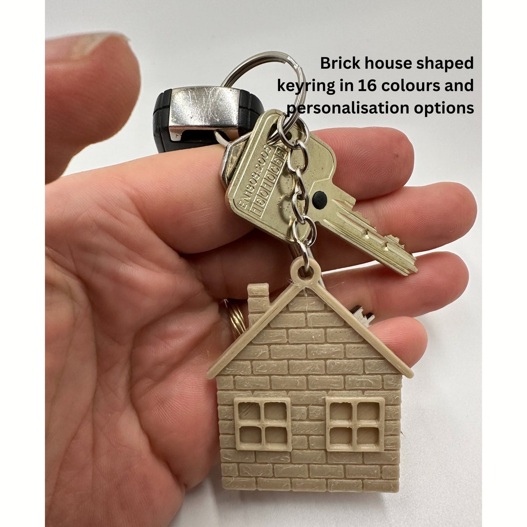 House Shaped Keyring Keychain 16 Colours for New & Old Homes Brick ...