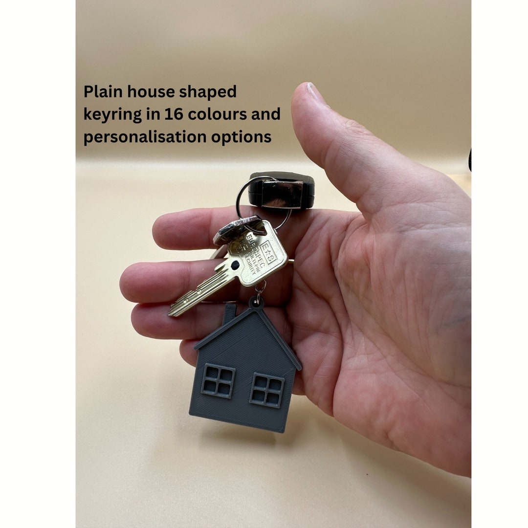 House Shaped Keyring Keychain 16 Colours for New & Old Homes Plain ...