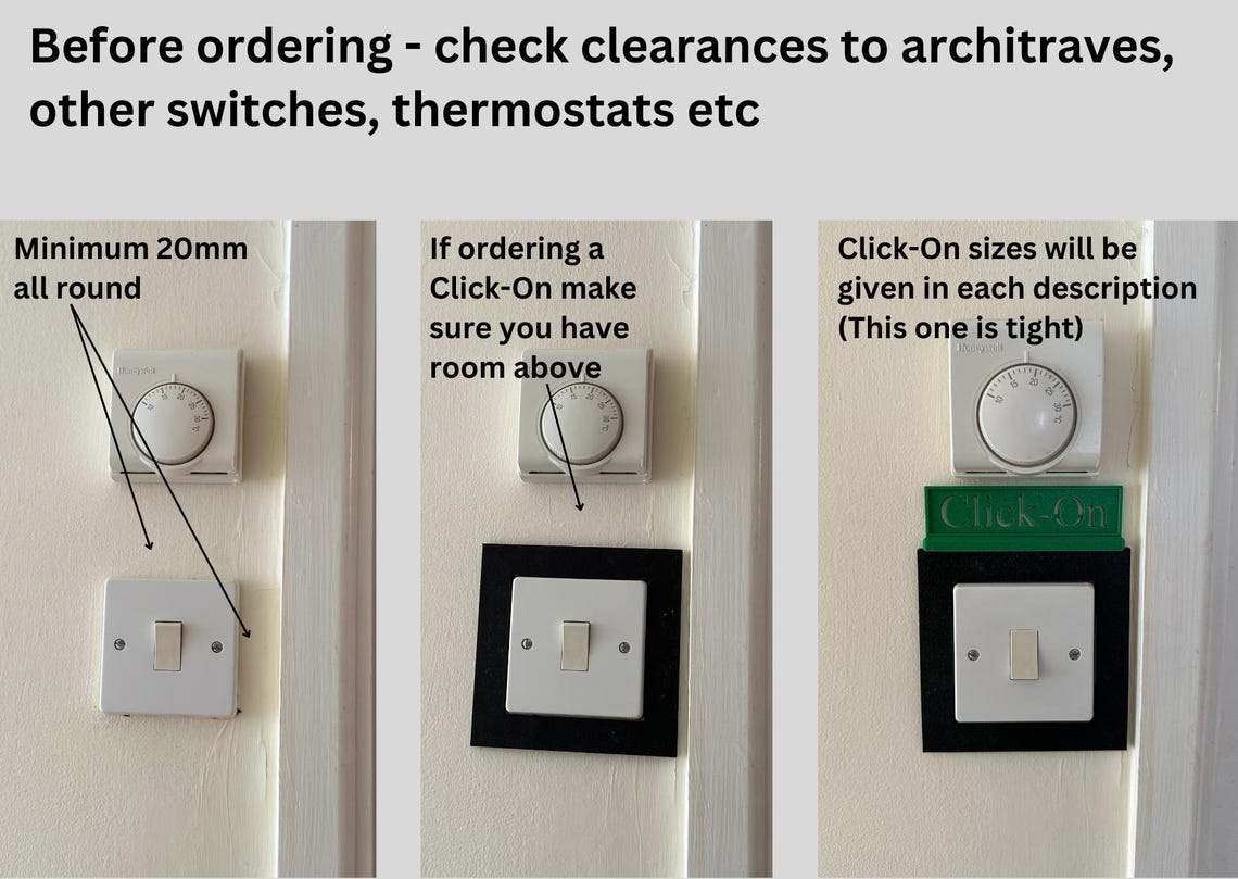 Interchangeable Click-n-fit Light Switch Surround for UK Light Switches ...