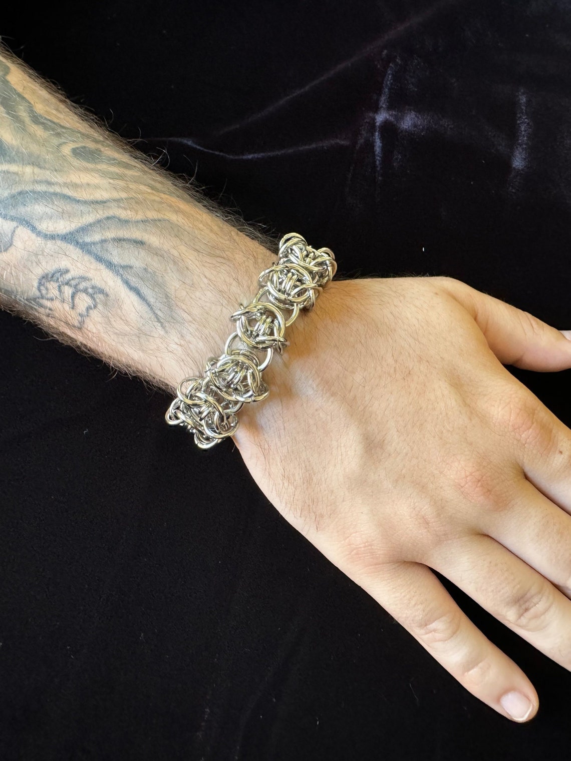 SARIEL Stainless Steel Barbed Wire Chainmail Bracelet - Etsy