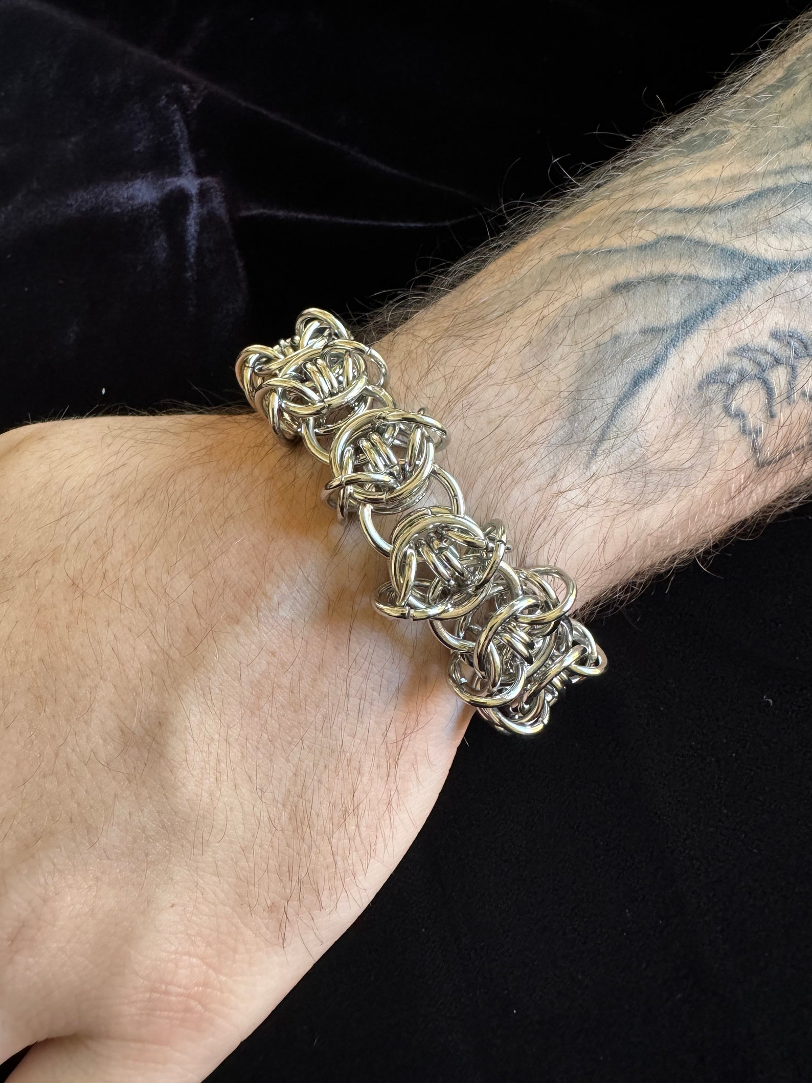 SARIEL Stainless Steel Barbed Wire Chainmail Bracelet - Etsy