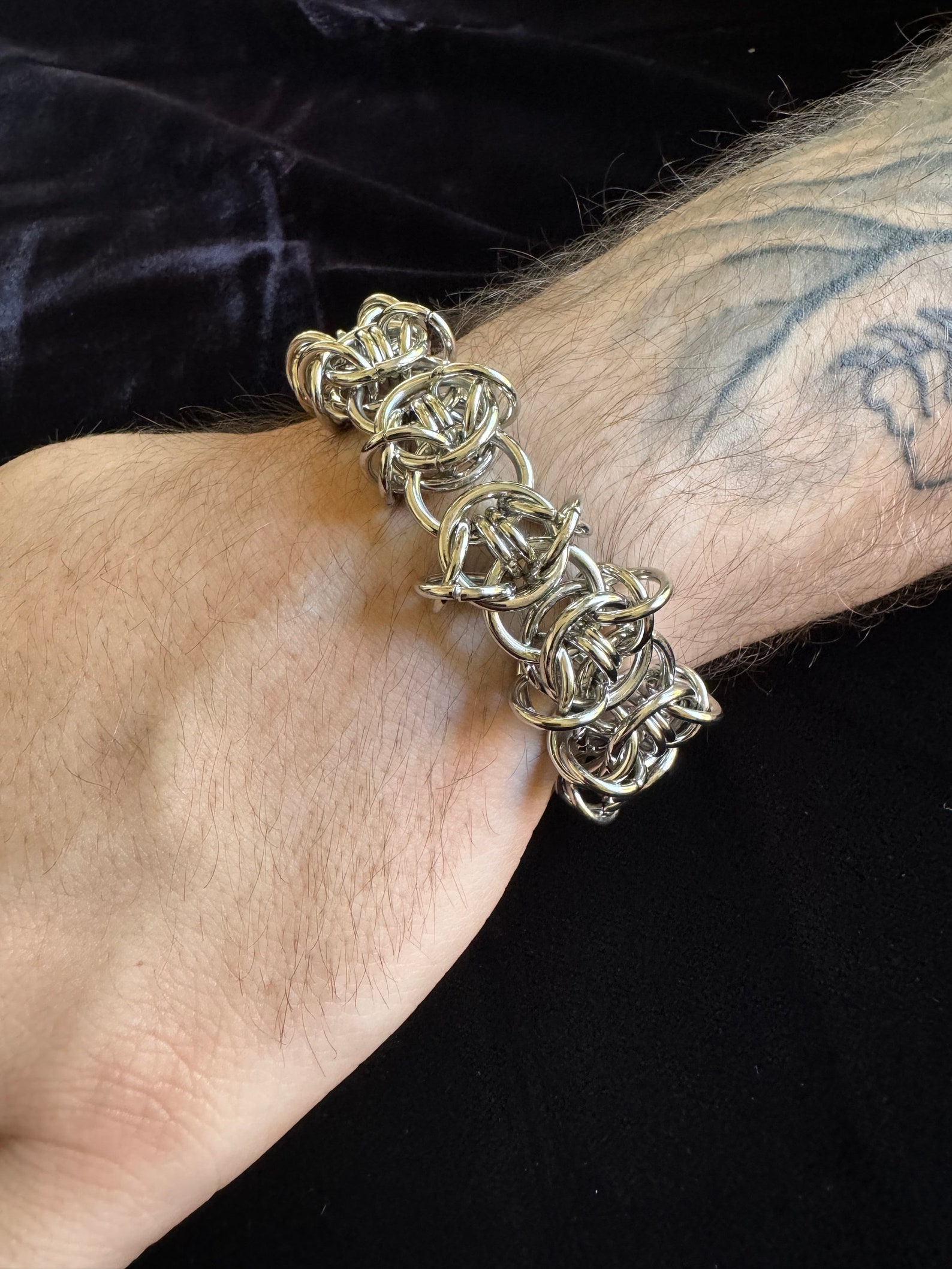 SARIEL Stainless Steel Barbed Wire Chainmail Bracelet - Etsy