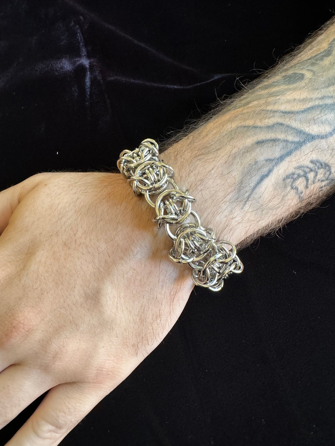 SARIEL Stainless Steel Barbed Wire Chainmail Bracelet - Etsy