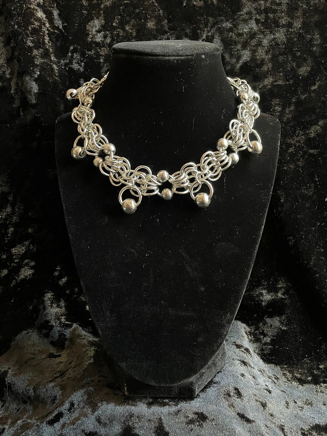 URIEL Stainless Steel O-ring Captive Beads Butterfly Chainmail Necklace ...