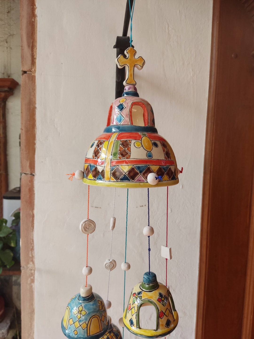 Mexican Church Wind Chime Mexican Style Hand Painted - Etsy