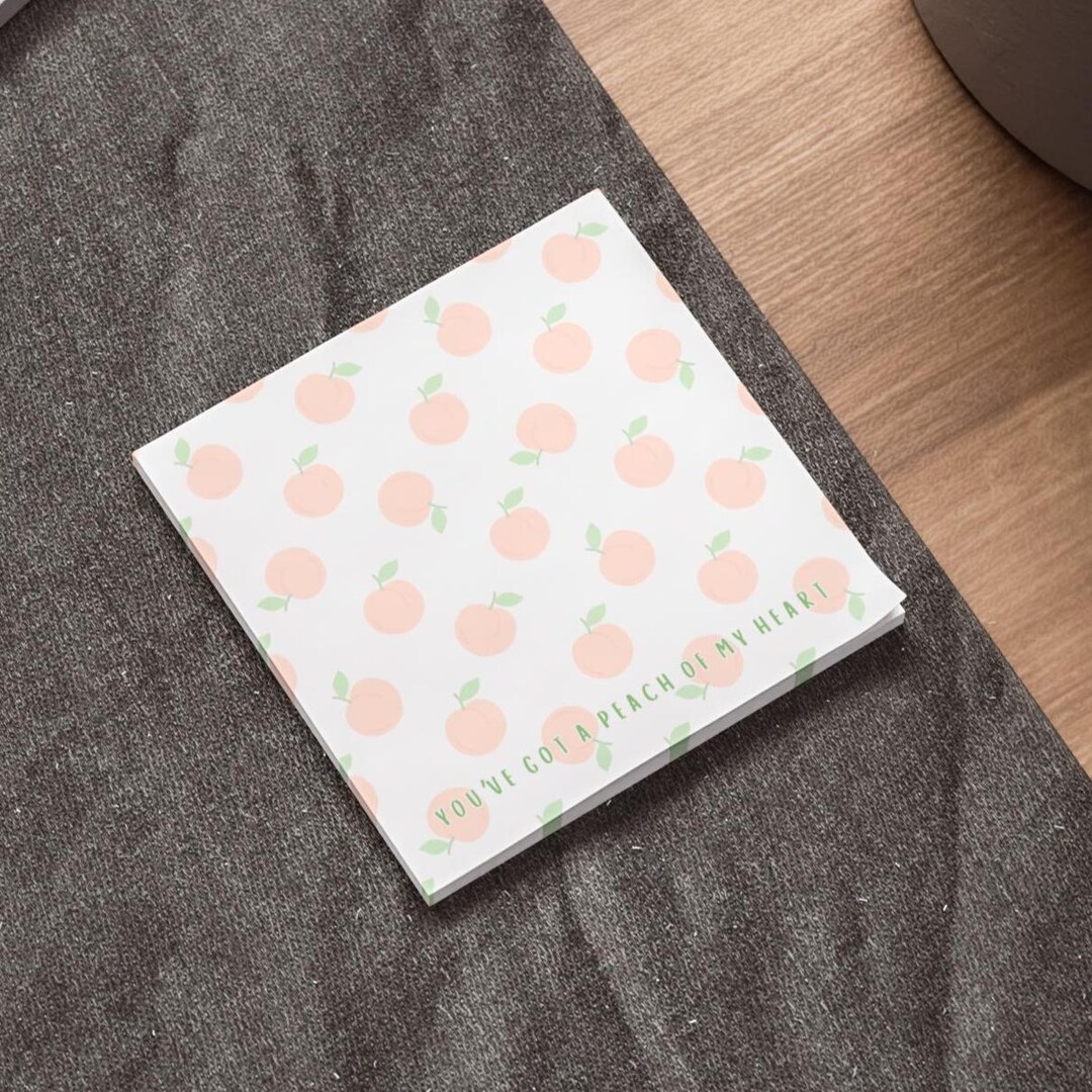 Peach-themed Note Pads, Cute Stationery, Gifts for Fruit Lovers, Office ...