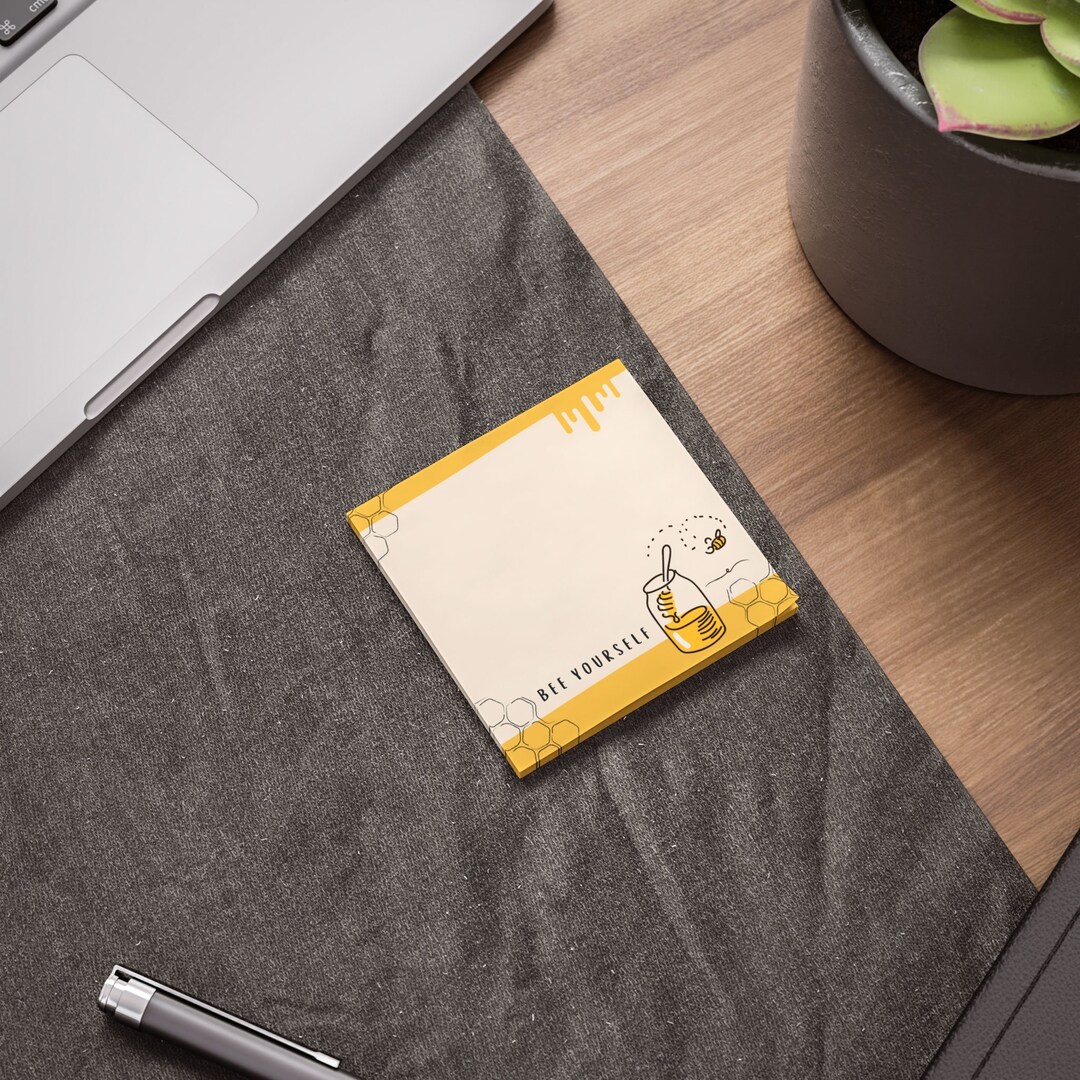 Bee Yourself Sticky Notes, Cute Bee Post-it® Note Pad, Yellow Bee ...