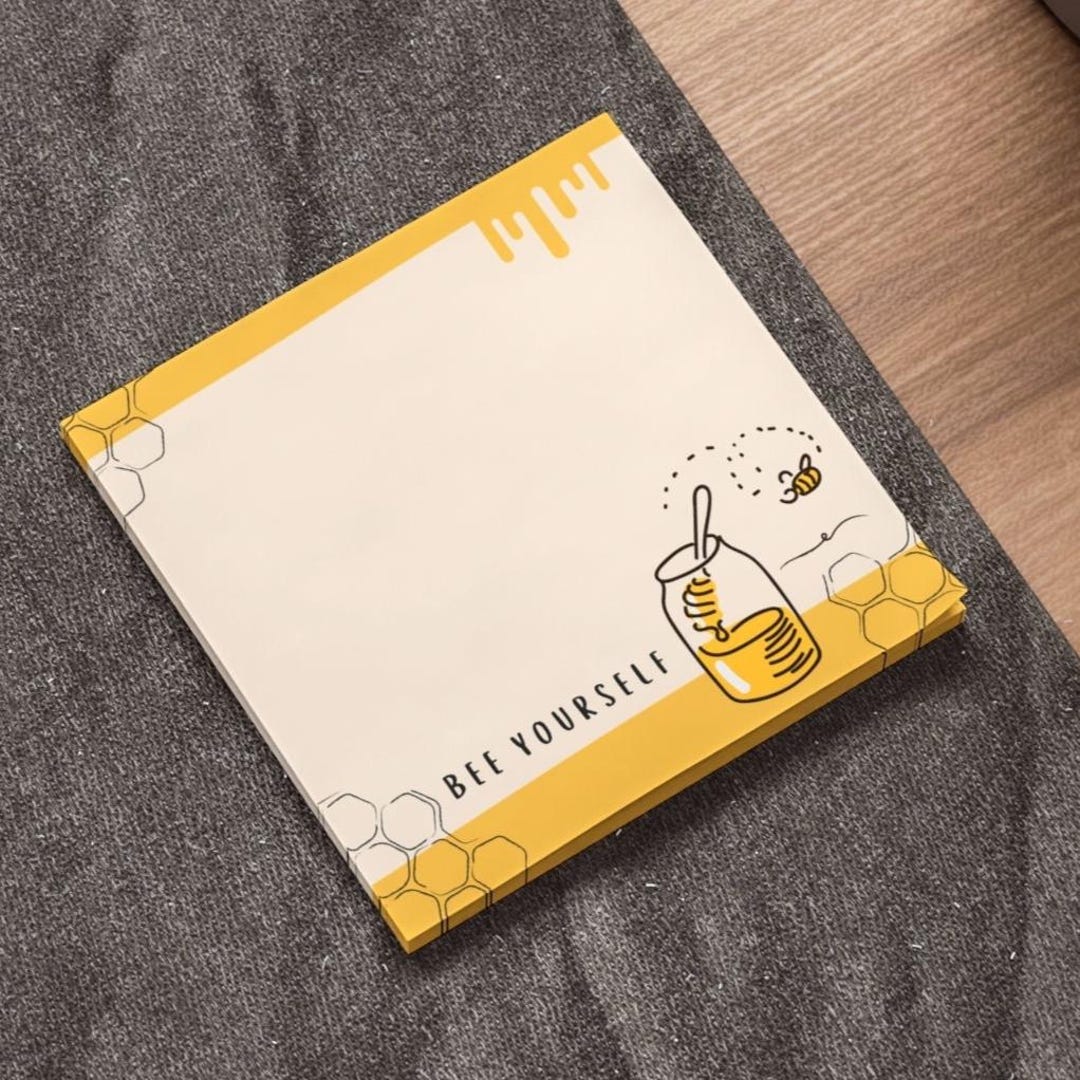 Bee Yourself Sticky Notes, Cute Bee Post-it® Note Pad, Yellow Bee ...