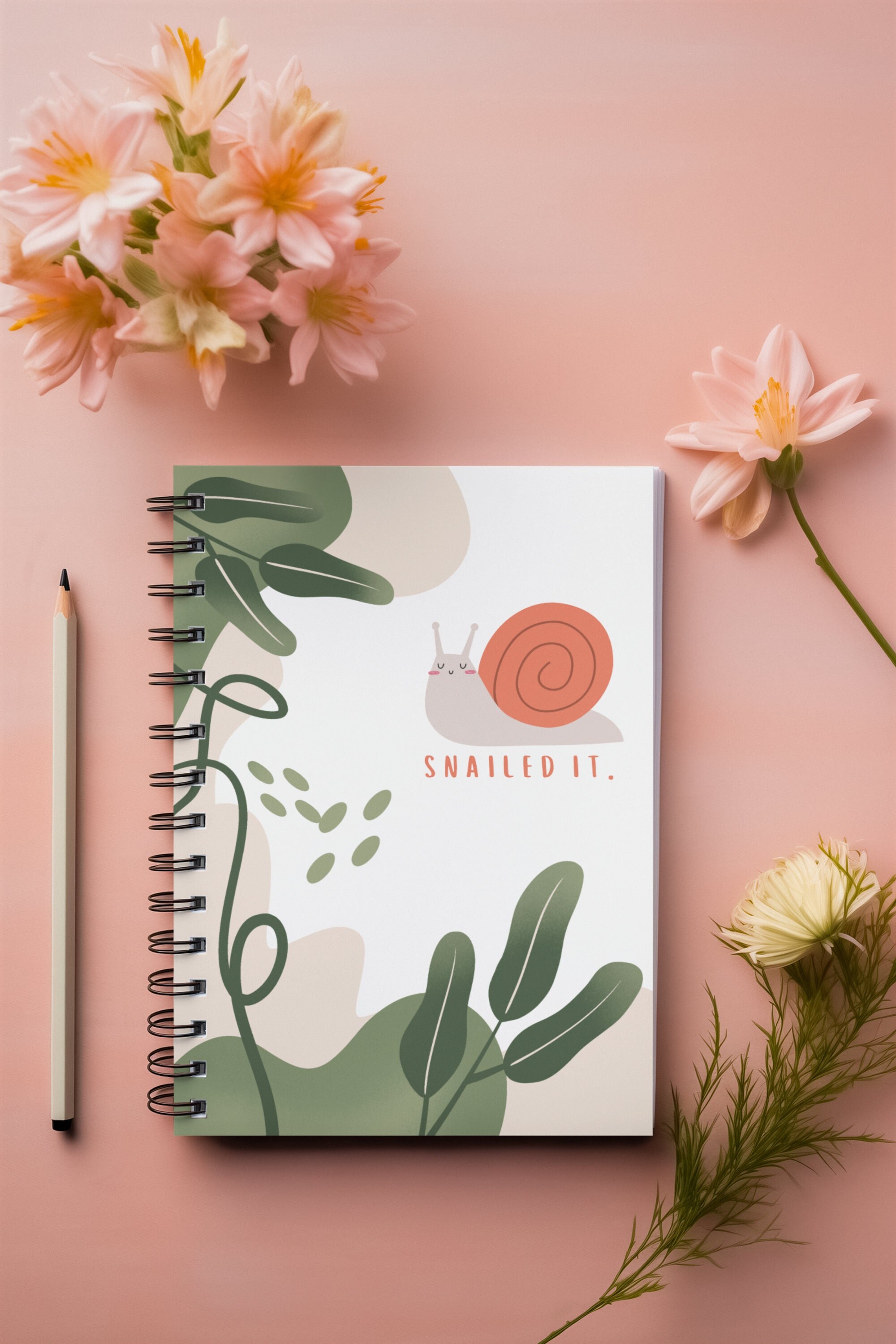 Snailed It. Spiral Notebook, Lined Cute Snail Spiral Bound Journal ...