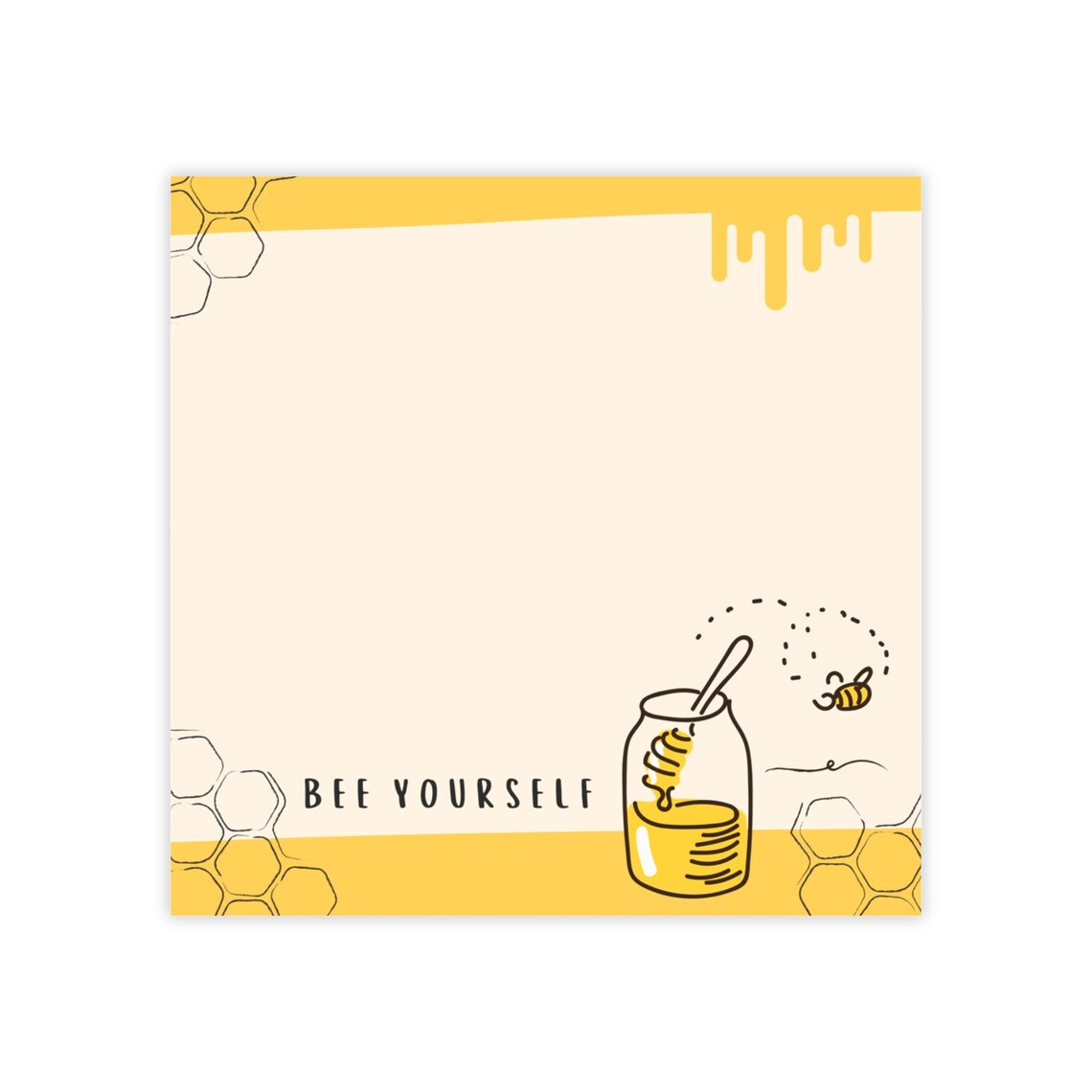 Bee Yourself Sticky Notes, Cute Bee Post-it® Note Pad, Yellow Bee ...