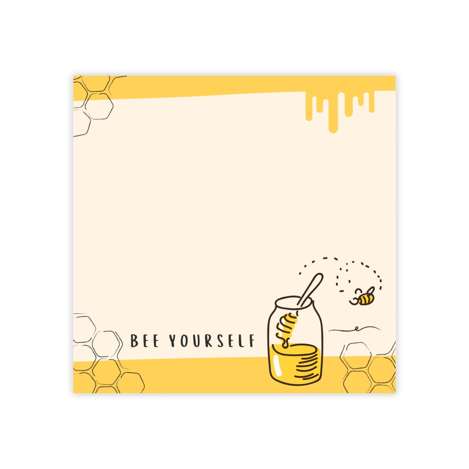 Bee Yourself Sticky Notes, Cute Bee Post-it® Note Pad, Yellow Bee ...