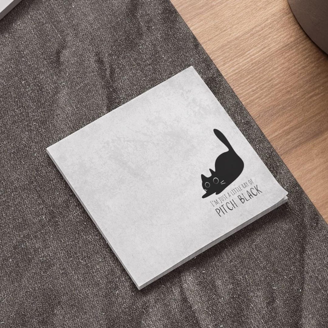 I'm Just a Little Ray of Pitch Black Cat Post-it® Sticky Note Pad ...