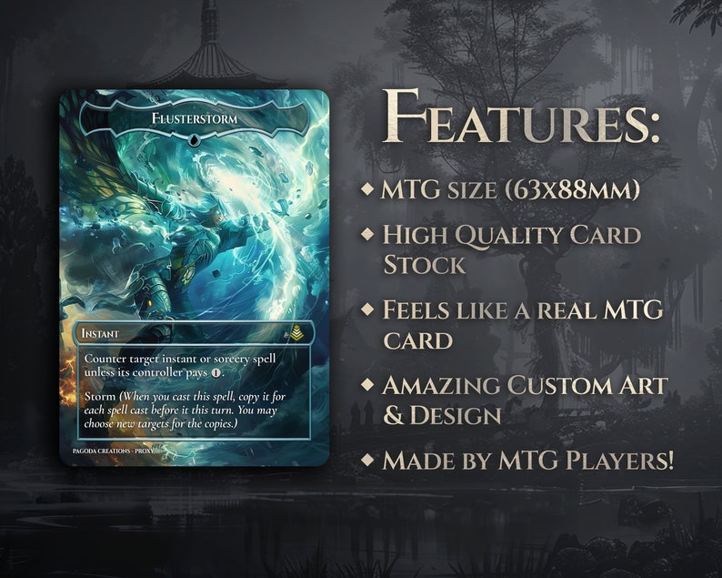 Flusterstorm Premium Full Art MTG Proxy Cards, EDH Commander Card - Etsy