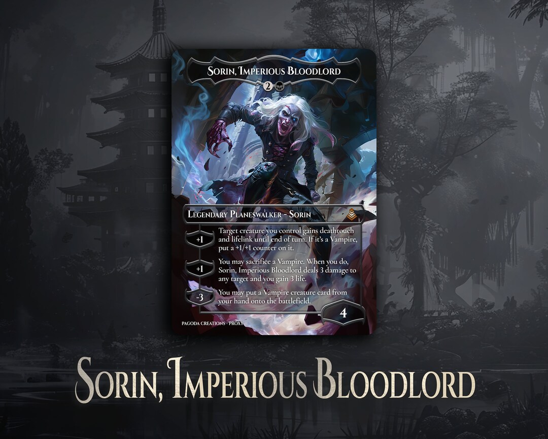 Sorin, Imperious Bloodlord Premium Full Art MTG Proxy Cards, EDH ...
