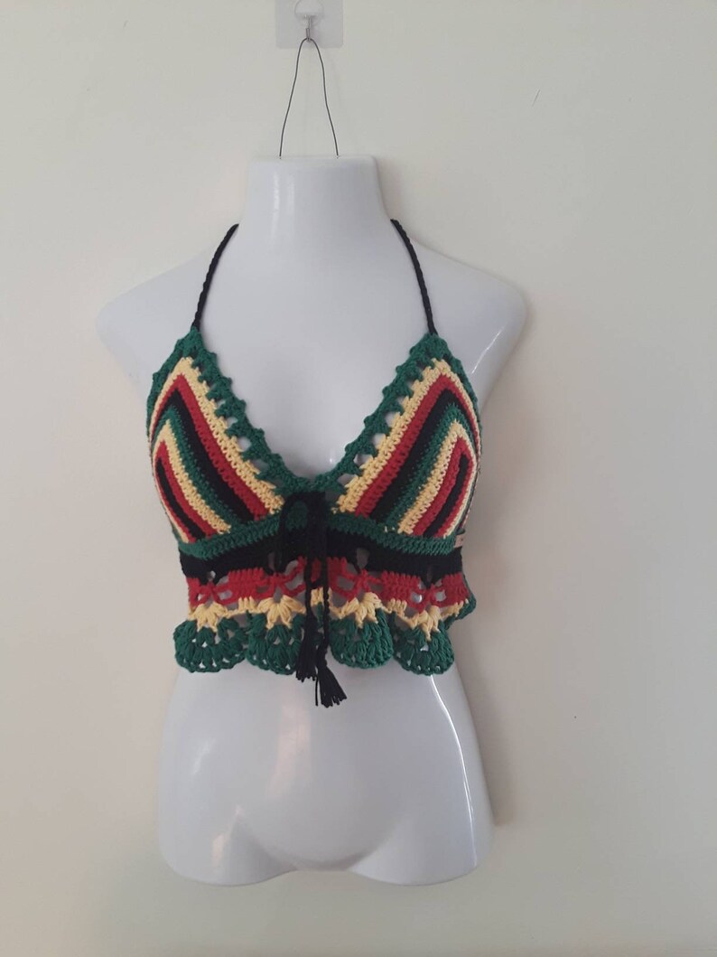 Rasta crochet top rasta crop top Crochet Crop top crochet | Etsy