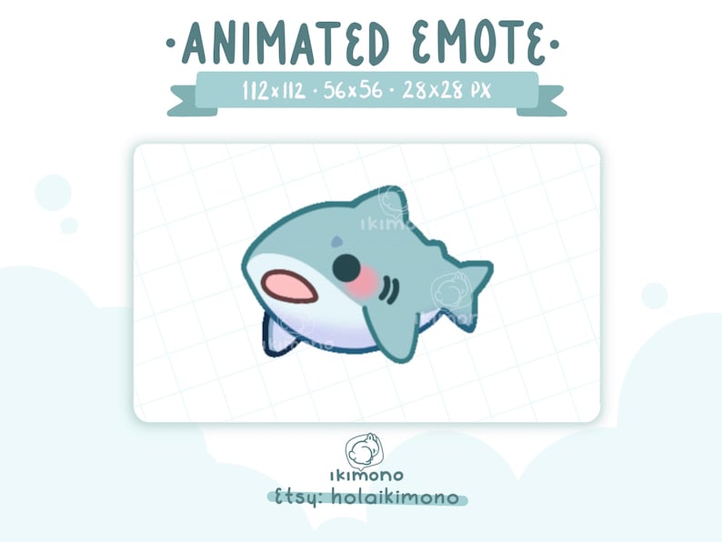 Animated Shark Emote / Cute Animated Blue Shark Emote for Twitch ...