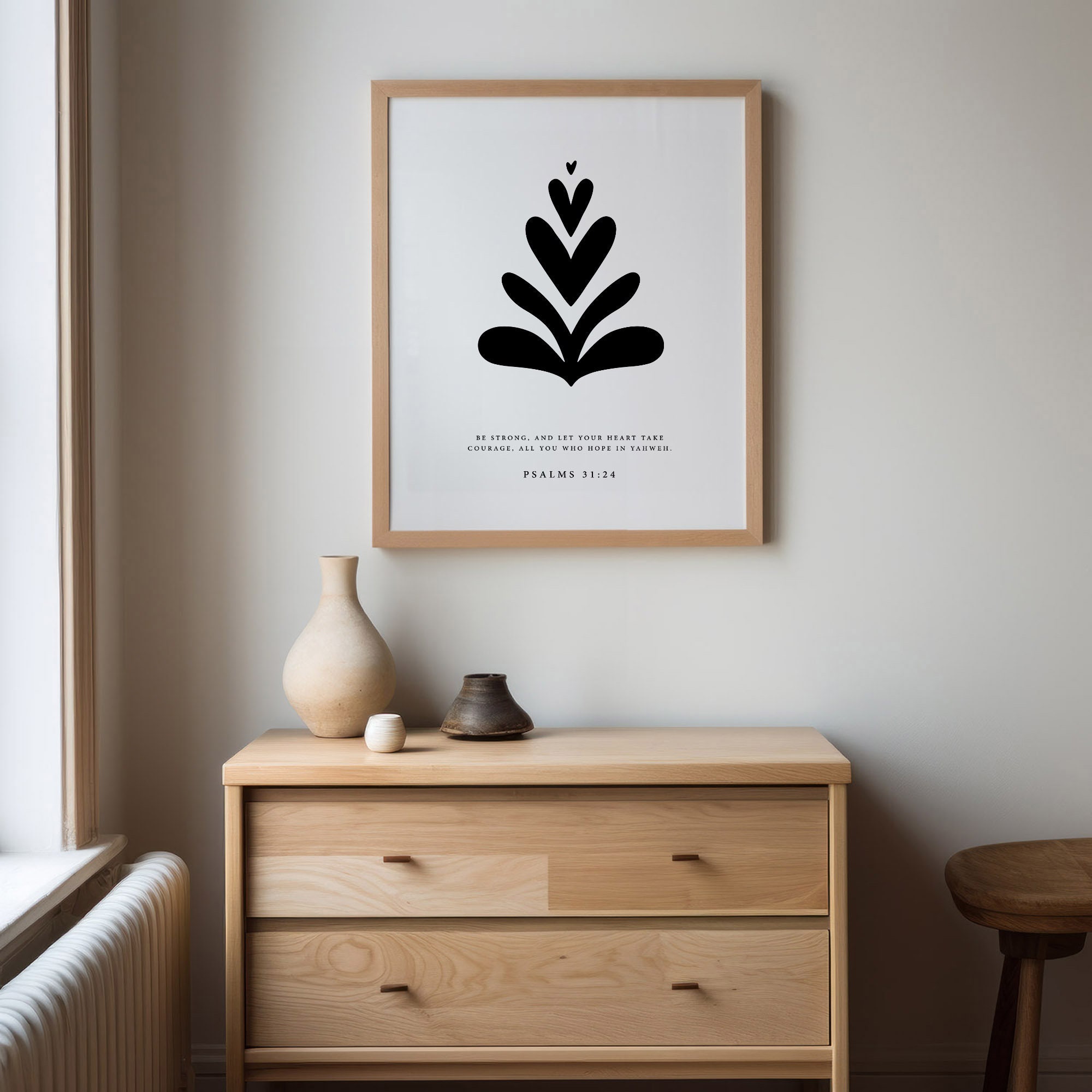 Christian Wall Art, Bible Verse Print, Printable Poster, Heart Design ...
