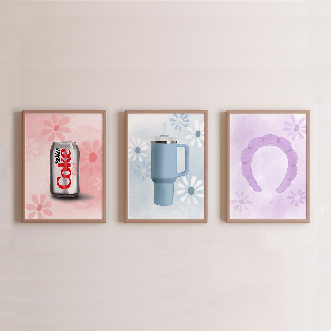 Girly Wall Art, Diet Coke, Stanley Cup, Headband, Girl Posters, Flowers ...