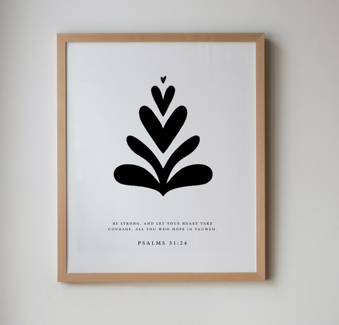 Christian Wall Art, Bible Verse Print, Printable Poster, Heart Design ...