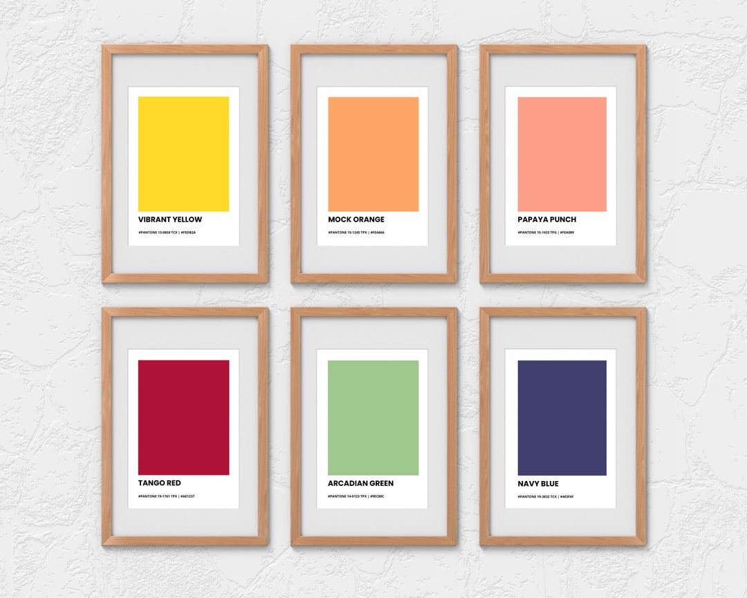 Pantone Wall Art Printable Bundle Set of 6 Pantone Colors Pantone ...