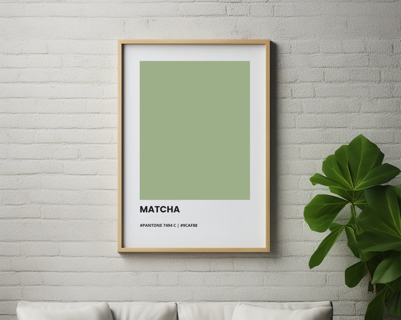 Matcha Green Pantone Green Pantone Green Poster Green Wall Art Matcha ...