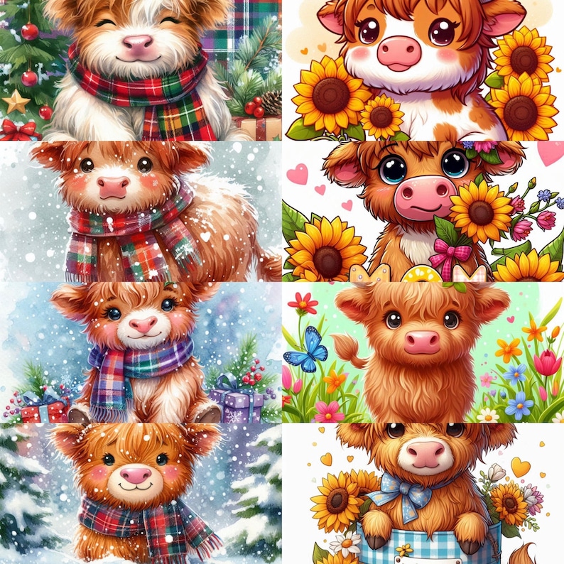 Highland Cow Bundle Instant Download - Etsy