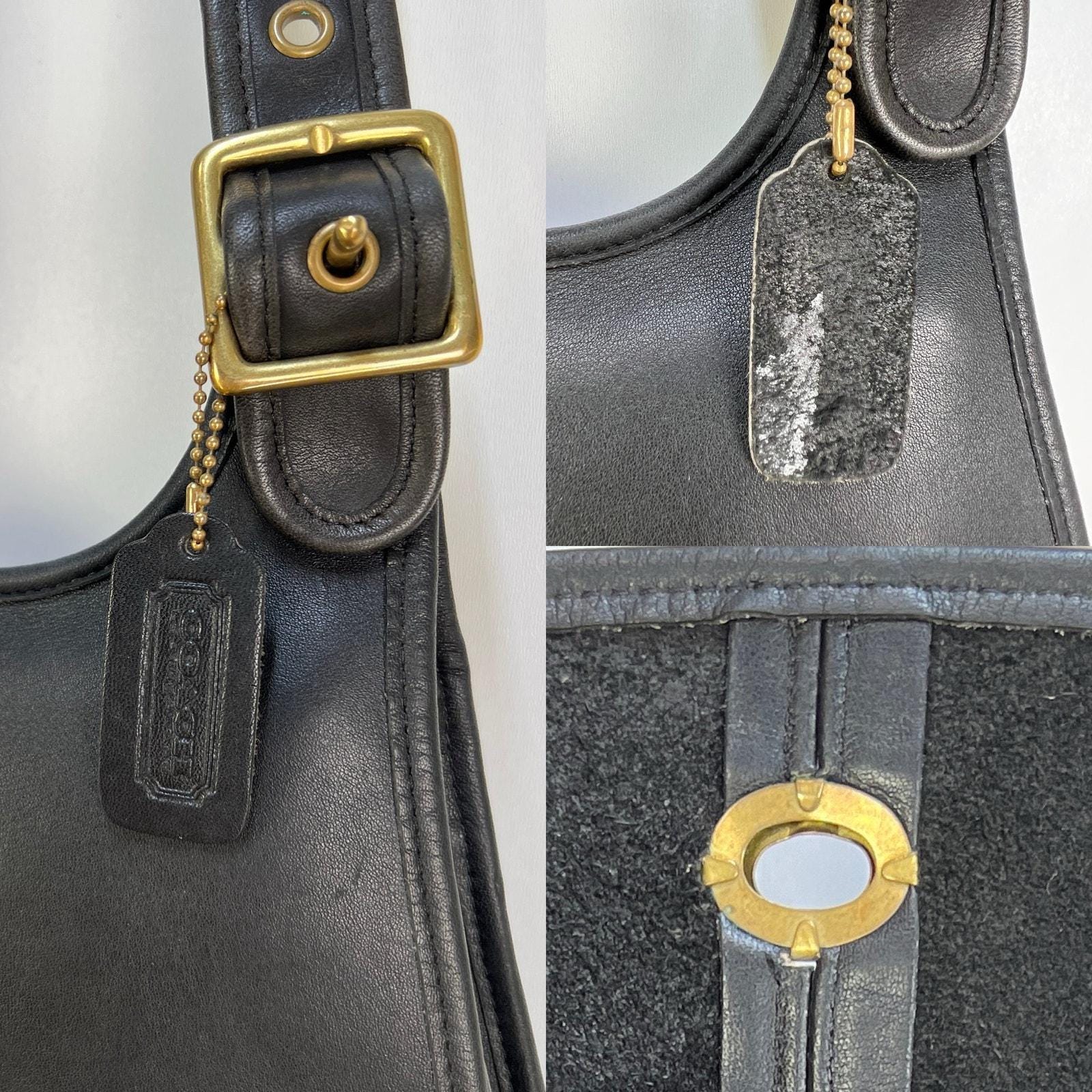 Vintage Coach Crescent Bag Black Leather Purse Handbag 9235 Vintage Coach Crescent Bag Black Leather Purse Handbag 9235