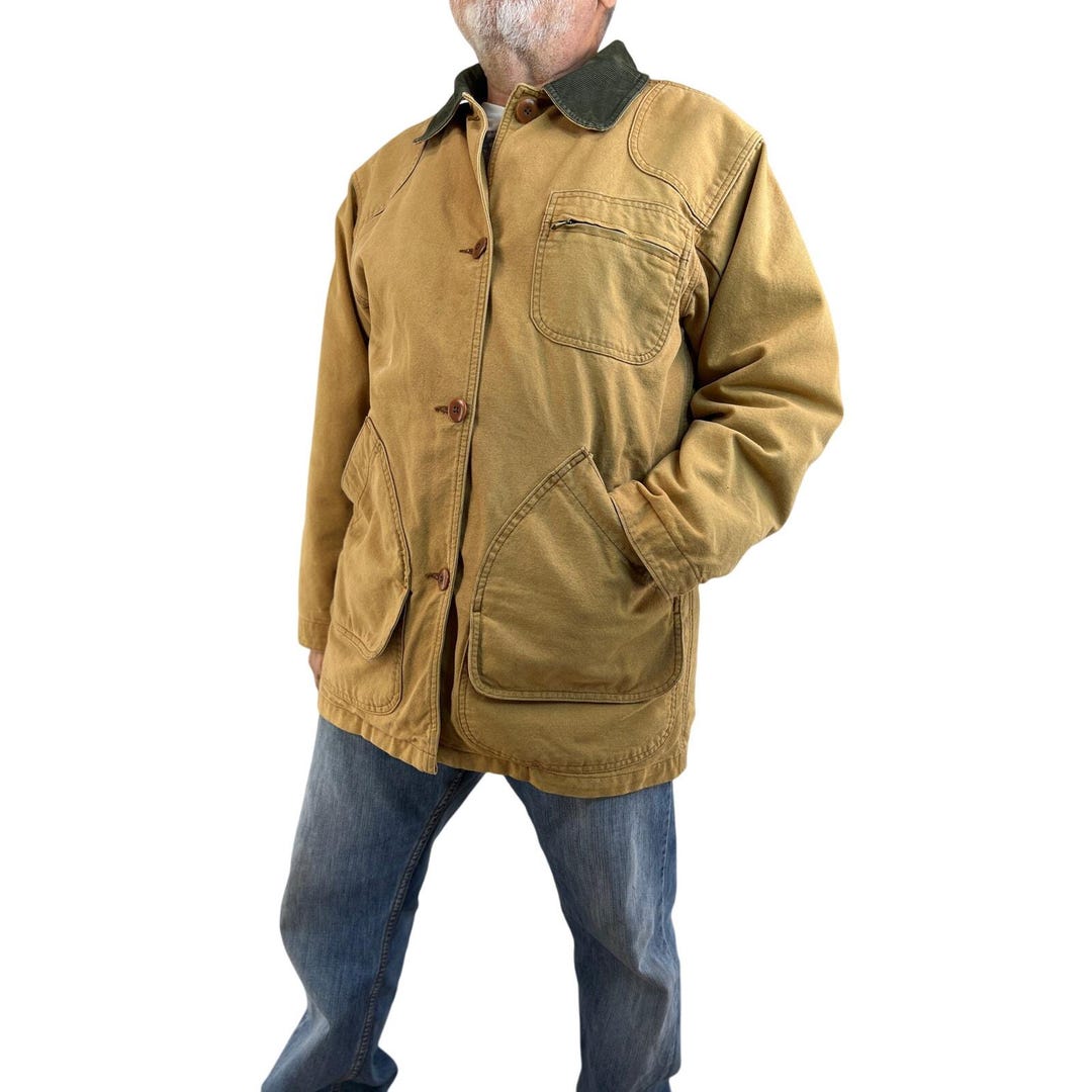 L.l.bean Chore Coat With Removable Plaid Wool Lining Vintage Tan Barn Jacket - Etsy UK