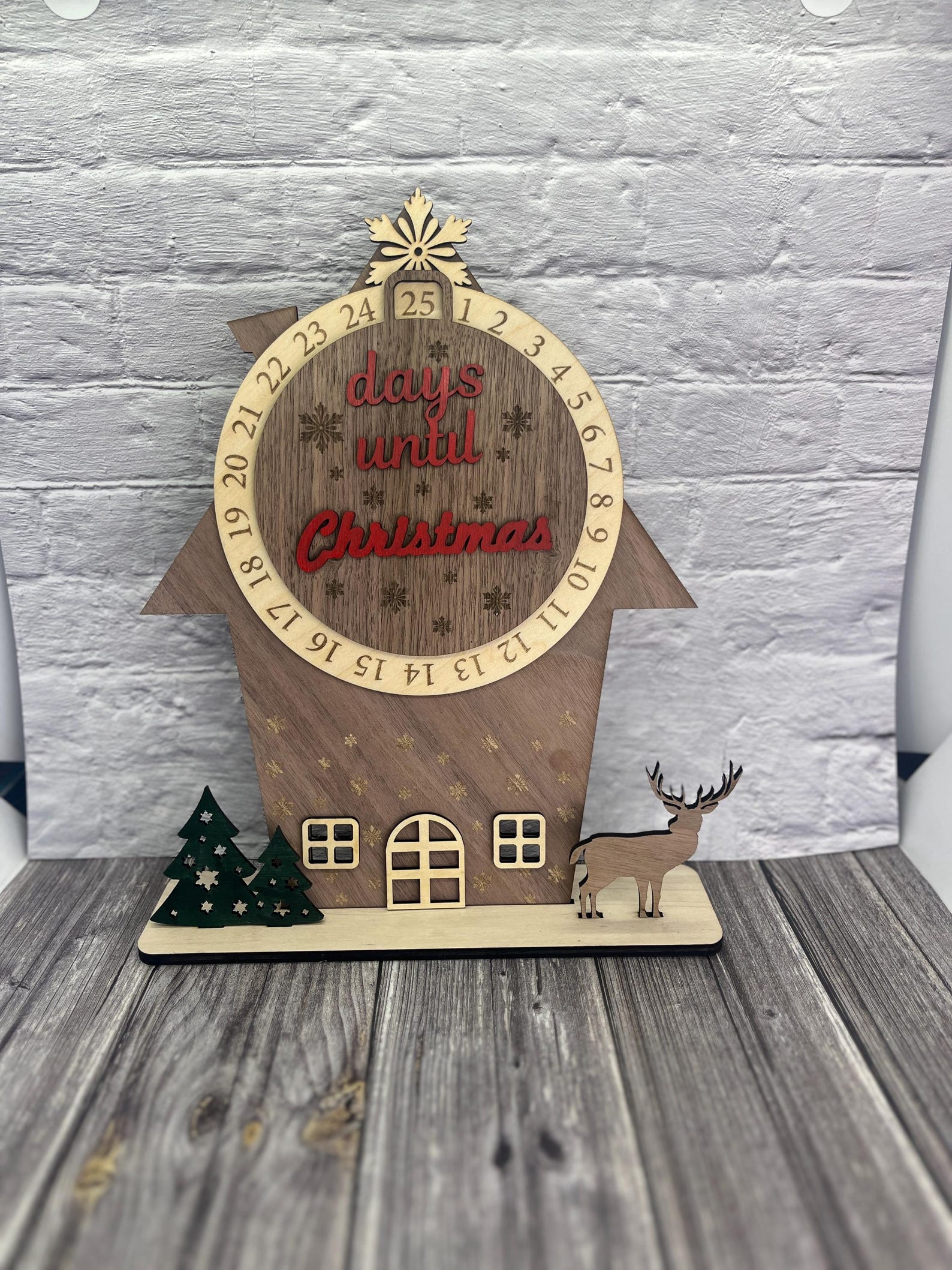 Custom Wooden Gingerbread House Countdown to Christmas – Personalized ...