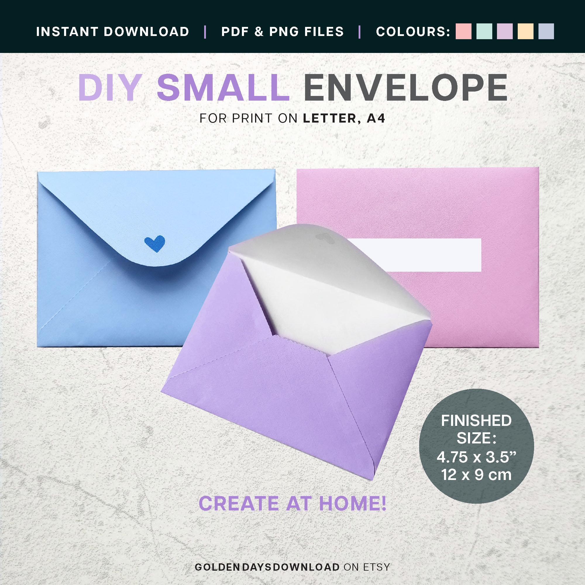 DIY Envelope Printable at Home Heart Design Easy to Make Small Envelope ...