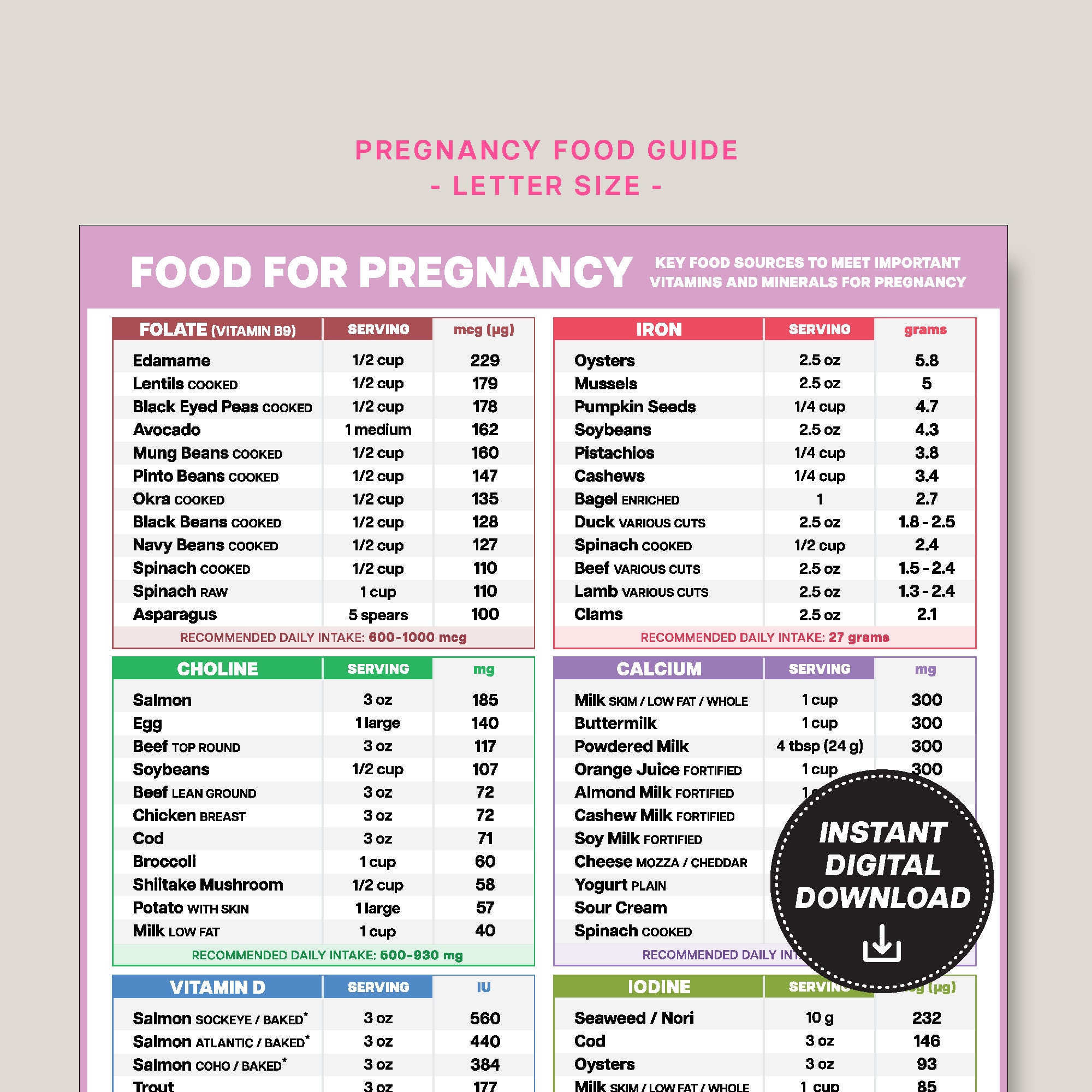 Pregnancy Food Guide Healthy Maternal Nutrition List of Foods Pregnant ...