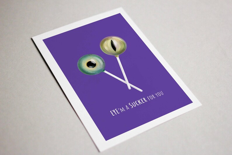 I'm a Sucker for You Card Printable Valentines Punny Card Cute 5x7 ...