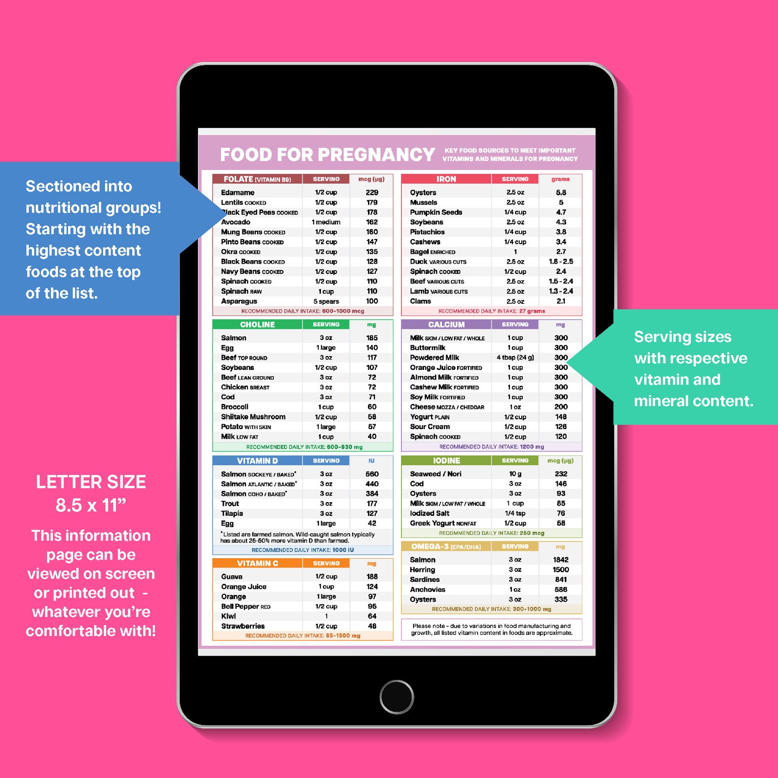 Pregnancy Food Guide Healthy Maternal Nutrition List of Foods Pregnant ...