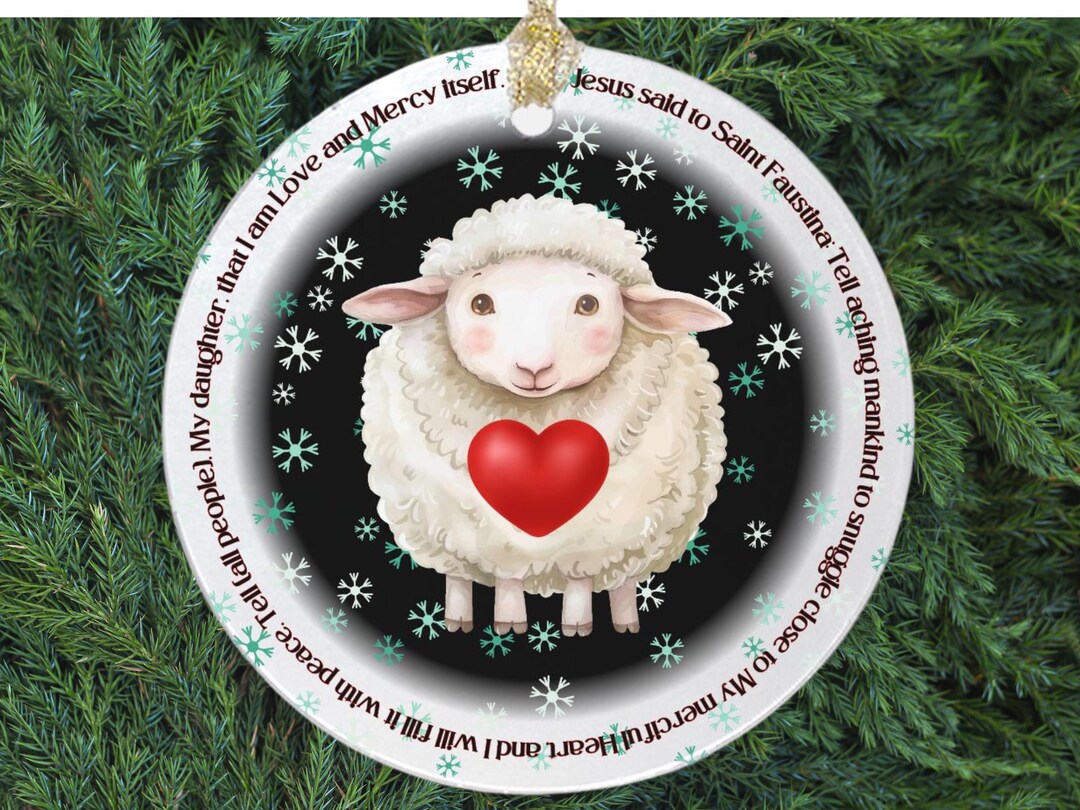Divine Mercy Christmas Ornament Lamb of God, Catholic Christmas Gift ...