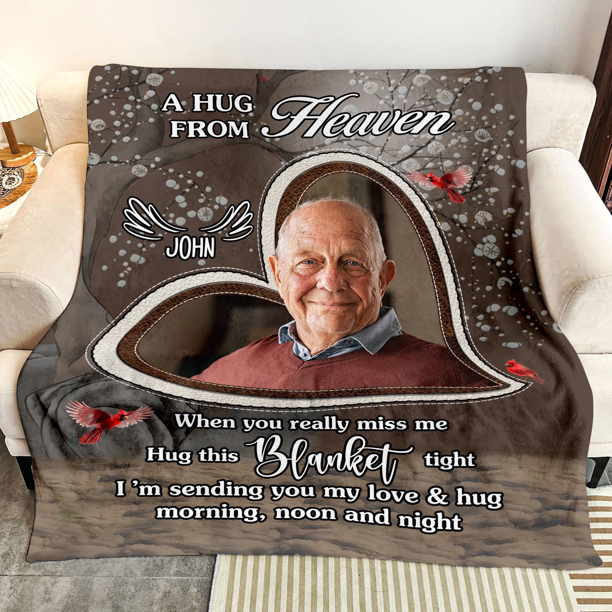 Personalized Memorial Blanket: Custom Photo Sympathy Gift - Etsy