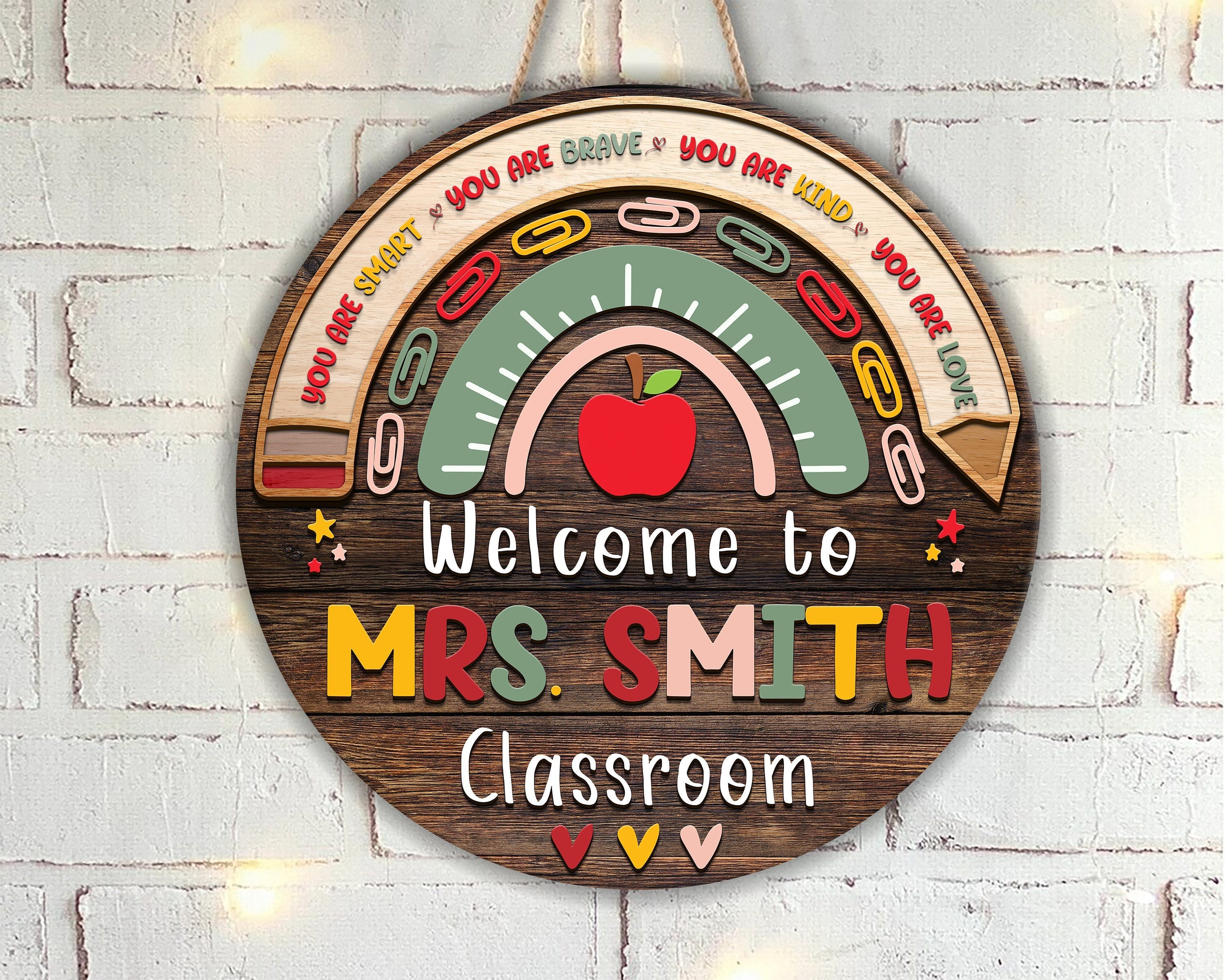 Personalized Teacher Name Sign, Classroom Door Hanger, First Grade ...