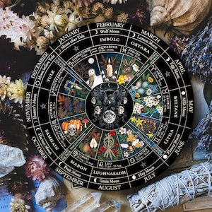 Wooden Wheel of the Year: Pagan Calendar, Wiccan Decor - Etsy