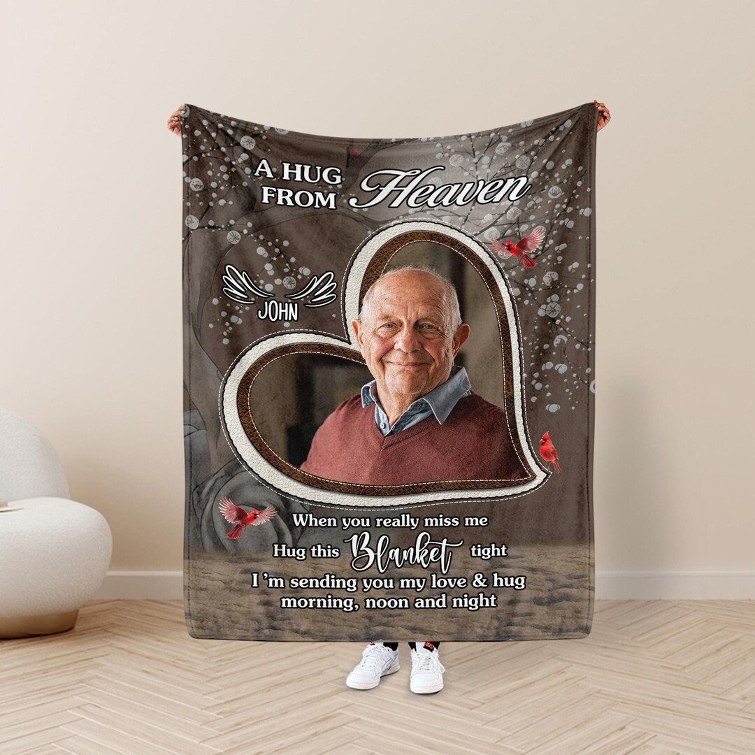 Personalized Memorial Blanket: Custom Photo Sympathy Gift - Etsy