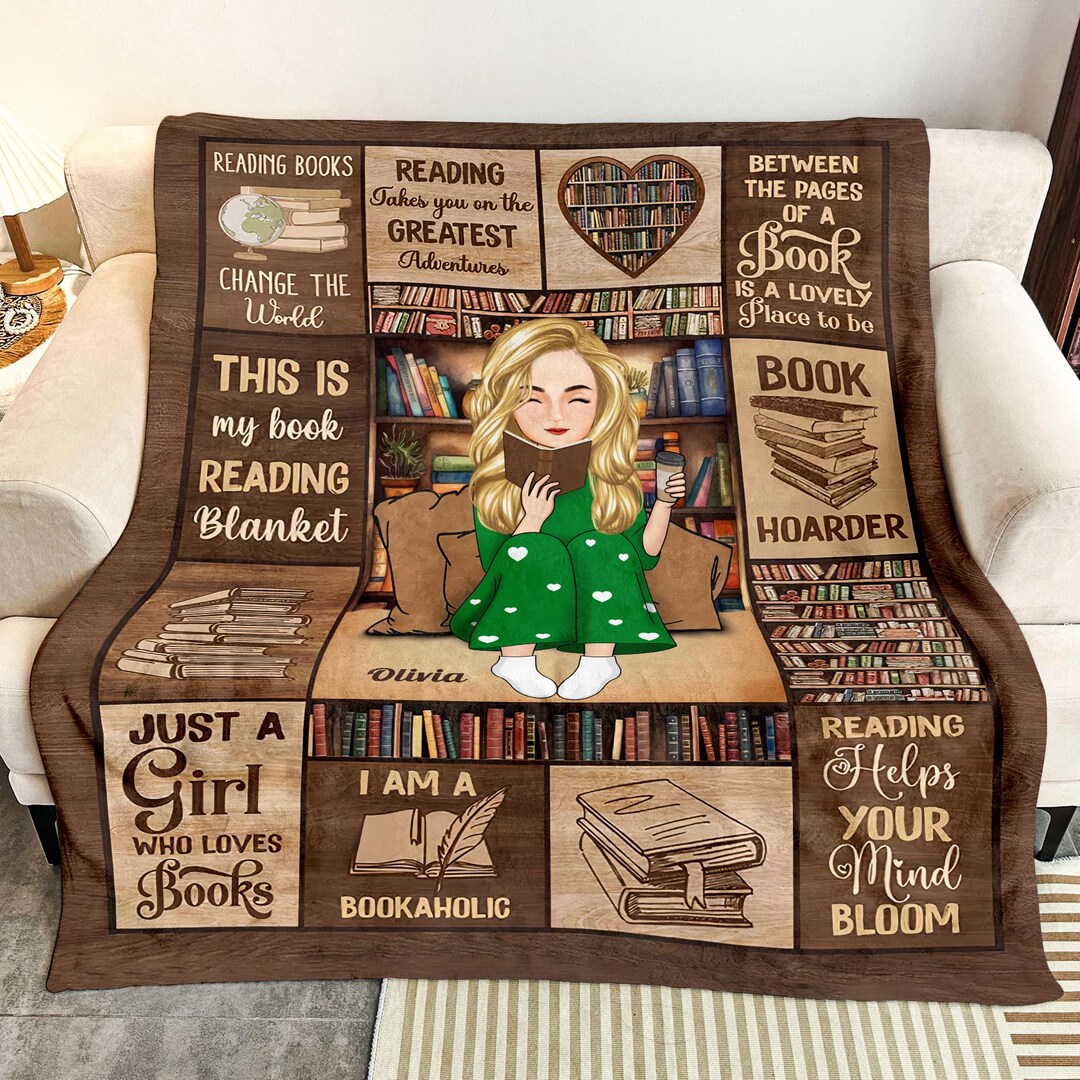 Personalized Book Lover Blanket: Cozy Sherpa Fleece Gift - Etsy