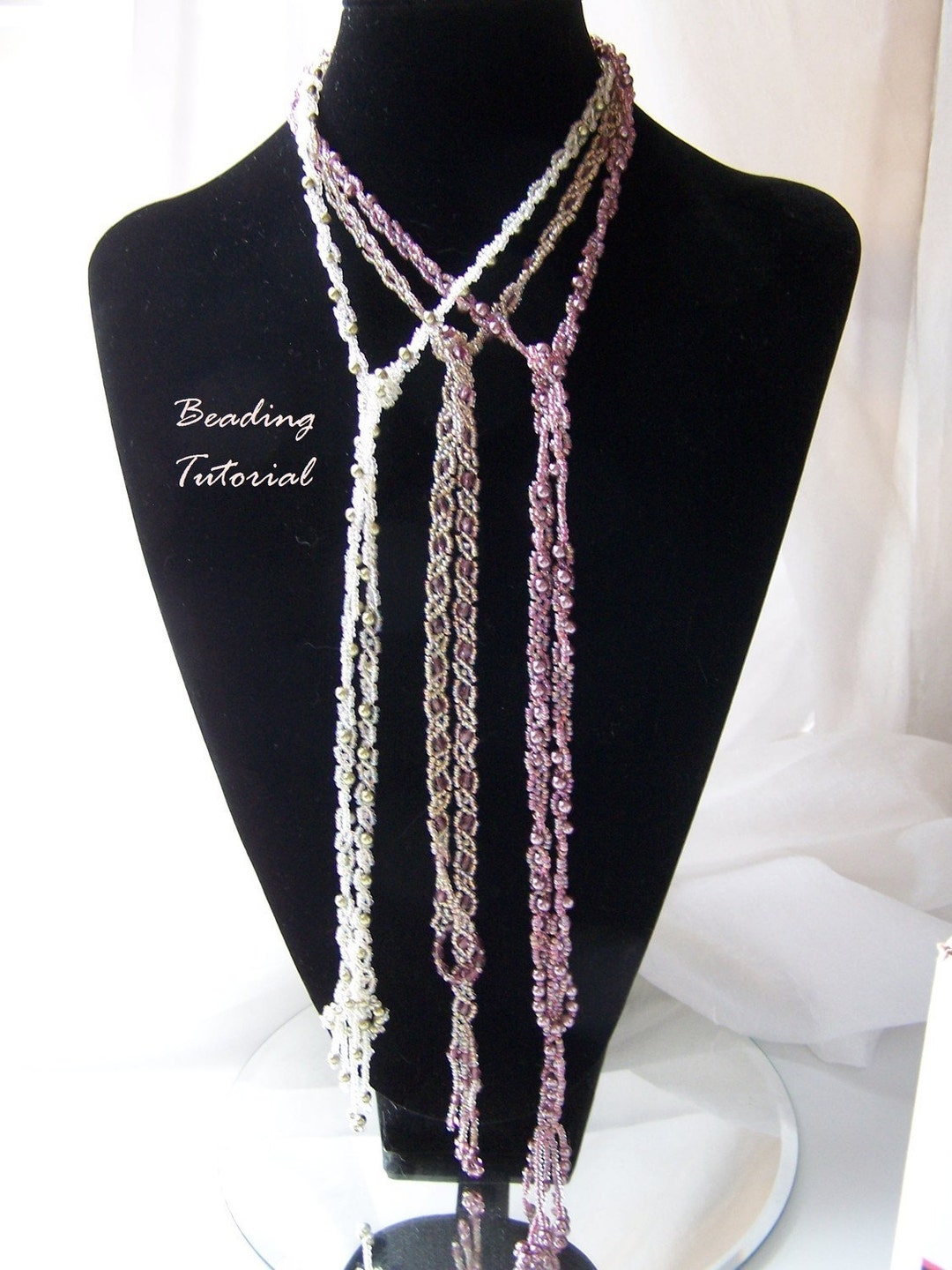 Bead Pattern Lariat Necklace Tutorial With Swarovski Crystals - Two ...