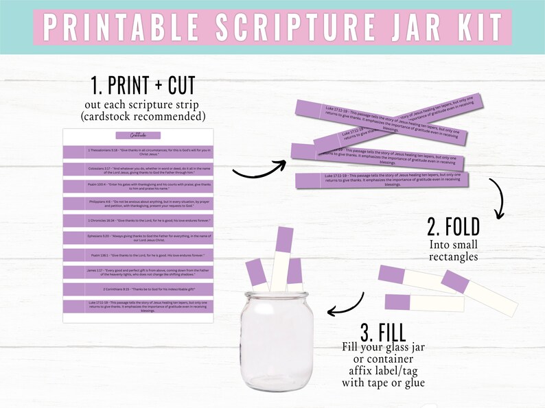 Scripture Jar Printable, Printable Scripture Jar, Prayer Jar, Scripture ...